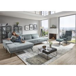 Ecksofa DIE PLANBAR, B:328cm H:82cm T:190cm, blau, 100% Polyester, Wohnzimmer, Sofas, "MP-IN20126 L-Form mit Federkern-Polsterung", mit