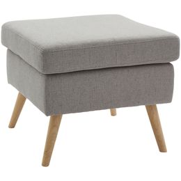 Hocker Home Affaire, B:58cm H:49cm T:58cm, grau, Samtcord (92% Polyester 8% Polyamid);Struktur (100% Polyester);Struktur Hahnentritt (100%