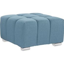 Hocker, B:71cm H:42cm T:71cm, blau, exxpo - SOFA FASHION, Struktur (100% Polyester);Webvelours (100% Polyester), Wohnzimmer, Hocker, "Elias