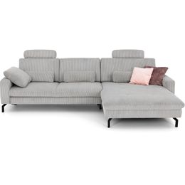 Ecksofa DIE PLANBAR, B:302cm H:87cm T:178cm, grau, 100% Polyester, Wohnzimmer, Sofas, "MP-IN20110 L-Form mit Kaltschaum-Polsterung", optional mit