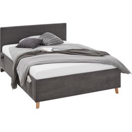 Meise M&ouml;bel Kinderbett MEISE.M&Ouml;BEL, B:130cm L:210cm, grau, Betten, "COOL", Polsterbett wahlweise mit Bettkasten, Jugendbett inkl. USB-Anschluss