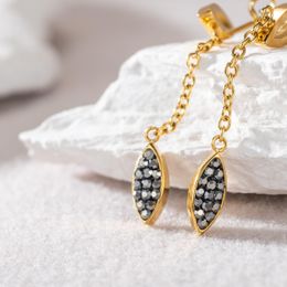 Firetti Damen Paar Ohrstecker "Schmuck Geschenk Edelstahl Ohrschmuck Ohrringe Oval Drop", Edelstahl, schwarz, Edelstahl, Ohrringe, mit Zirkonia