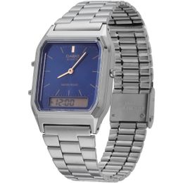 CASIO VINTAGE Damen Chronograph, grau, Armbanduhren, Quarzuhr, Armbanduhr, Damenuhr, Herrenuhr, Edelstahlband,Digitaluhr