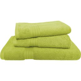 Handtuch Set Dyckhoff, gr&uuml;n, Frottier, Obermaterial: 100% Baumwolle, Handtuch-Sets, "Siena", mit Bord&uuml;re; 2 Handt&uuml;cher (50x100cm), 1 Duschtuch