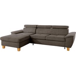 Ecksofa, B:280cm H:79cm T:167cm, grau, exxpo - SOFA FASHION, Luxus-Microfaser Vintageoptik (100% Polyester);Webvelours (92% Polyester, 8% Nylon),