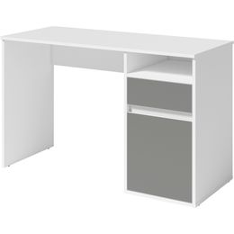 Schreibtisch Home Affaire, B:120cm H:76cm T:53cm, grau, Jugendzimmer, Tische, "Tinsley", mit Schublade, und T&uuml;r, Breite 120 x53 cm