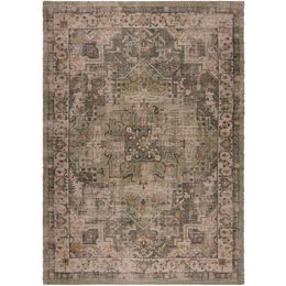 Teppich FLAIR RUGS, B:120cm H:8mm L:170cm, gr&uuml;n, Baumwolle, Jute, Kunstfaser, Wohnzimmer, Teppiche, "Selena Jute", Vintage Jute