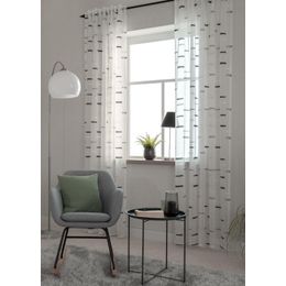 Gardine HOMING, B:140cm H:245cm, schwarz, Polyester, Wohnzimmer, Gardinen, "Justin", Fertigschal