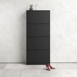 Schuhschrank Inosign, B:70,3cm H:162cm T:24,05cm, schwarz, FSC-zertifizierter Holzwerkstoff, Flur, Schränke, "Shoes Schuhaufbewahrung, Schuhkommode,