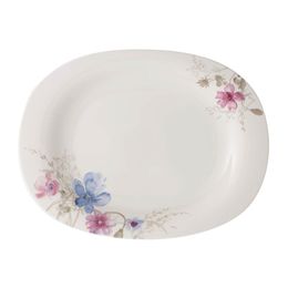 Villeroy & Boch VILLEROY & BOCH Servierplatte "Servierplatte Mariefleur Gris Basic 34 x 26 ml bunt", bunt, Servierplatten