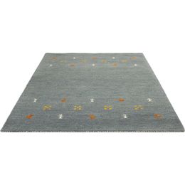 Wollteppich Theko, B:300cm H:14mm L:400cm, blau, Wolle, Teppiche, "Gabbeh Motiv, Handgefertigt, Teppich, Tiermotiv, reine Wolle", reine Wolle,