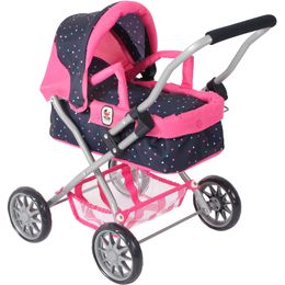 Bayer Chic 2000 CHIC2000 Kinder Puppenwagen "Smarty, Mini-Kuschelwagen", blau, Kunststoff, Metall, Stoff, B:56cm H:56cm T:56cm, Puppenwagen, mit herausnehmbarer