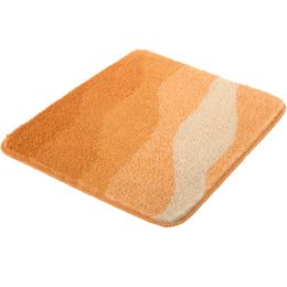 Badematte Kleine Wolke, H:20mm, braun, Polyacryl, Badematten, "Malena", Badteppich, modernes Wellen Design, Farbverlauf, waschbar