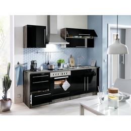 Sp&uuml;lenschrank KOCHSTATION, B:100cm H:85cm T:60cm, schwarz, K&uuml;che, Schr&auml;nke, "KS-Samos", 100 cm breit, inkl. Einbausp&uuml;le