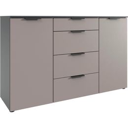 Kombikommode wimex, B:135cm H:92cm T:41cm, grau, Spanplatte, Schlafzimmer, Sideboards, "Oxford by fresh to go, mit Schubladen, in 2 Größen", Mit