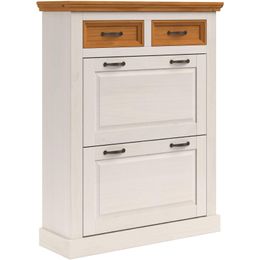 Schuhkommode Home Affaire, B:90cm H:115cm T:30cm, wei&szlig;, FSC-zertifiziertes Massivholz, Sideboards, "Selma"