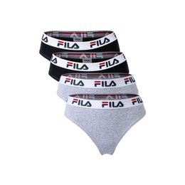 Fila Damen Slip "Slip 4er Pack", Gr. XS, schwarz, Obermaterial: 95% Baumwolle CO. 5% Elasthan EL., Unterhosen