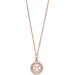Emporio Armani Damen Kette mit Anh&auml;nger "Schmuck Geschenk Silber 925 Halsschmuck LOGO ESSENTIALS", Silber 925 (Sterlingsilber), L: 45, rosa, Silber