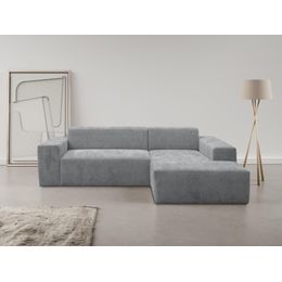 Ecksofa WERK2, B:253cm H:70cm T:188cm, grau, 100% Polyester, Wohnzimmer, Sofas, "Zeus-L modern & zeitlos, Breite 253 cm, bequemes Sofa", Curvy Trend