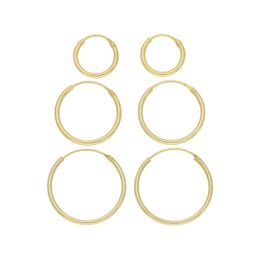 Firetti Damen Creolen-Set "Multipack Schmuck Geschenk Silber 925 Ohrschmuck Creolenset", Silber 925 (Sterlingsilber), gold, Silber 925