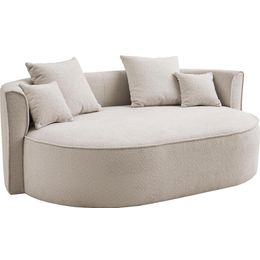 2,5-Sitzer, B:200cm H:98cm T:145cm, grau, LeGer Home by Lena Gercke, Sofas, "ISALIE, rundes Loungesofa, mit Kissen, perfekt gepolstert", moderne