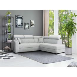 Ecksofa Home Affaire, B:267cm H:95cm T:198cm, grau, Struktur fein (100% Polyester);Struktur (100% Polyester);Samtstruktur (100% Polyester),
