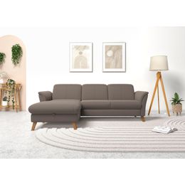 Sit & More Ecksofa SIT & MORE, B:245cm H:91cm T:178cm, grau, 90% Polyester 10%Polyamid, Wohnzimmer, Sofas, "Romero L-Form", wahlweise mit oder ohne