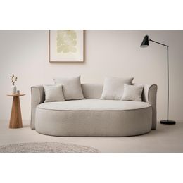 2,5-Sitzer, B:200cm H:98cm T:145cm, grau, LeGer Home by Lena Gercke, Sofas, "ISALIE, rundes Loungesofa, mit Kissen, perfekt gepolstert", moderne