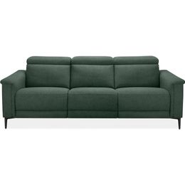 3-Sitzer Home Affaire, B:222cm H:97cm T:100cm, grün, Webstoff 100% Polyester, Sofas, "Lund, mit manueller und elektrischer Relaxfunktion", in 2