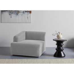 Sessel, B:96cm H:74cm T:96cm, grau, LeGer Home by Lena Gercke, 100% Polyester, Wohnzimmer, Sessel, "LYZA mit Armlehne links oder rechts, Ma&szlig;e B/T/H: