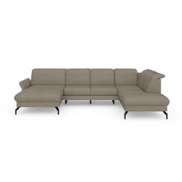 Sit & More Wohnlandschaft SIT & MORE, B:338cm H:84cm T:207cm, beige, Sofas, "Fashion U-Form", wahlweise mit Kopfteilverstellung, Vorziehsitz, motorisch,
