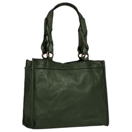 Samantha Look Damen Shopper, gr&uuml;n, Leder, vintage, Taschen, echt Leder, Made in Italy