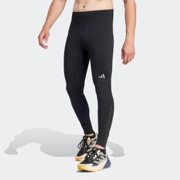 Herren Lauftights "ULT CTE WRM TIG", schwarz, Gr. S, adidas Performance, clean, Obermaterial: 84% Polyester, 16% Elasthan, Hosen