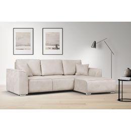 Ecksofa OTTO HOME, B:265cm H:86cm T:170cm, beige, 100% Polyester, Wohnzimmer, Sofas, "BEATRICE optionale Schlafsofa mit Bettkasten, B/T/H: 265/170/86