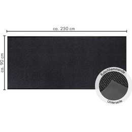 Fu&szlig;matte ANDIAMO, B:90cm H:5mm L:250cm, grau, Kunstfaser, Au&szlig;enbereich, Teppiche, "Easy, Made in Netherlands", Schmutzfangmatte, rutschhemmend,