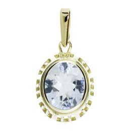 OSTSEE-SCHMUCK Damen Kettenanh&auml;nger "- Erna - Gold 333/000 - Aquamarin", Gelbgold 333, gold, Gelbgold 333, Schmuckanh&auml;nger