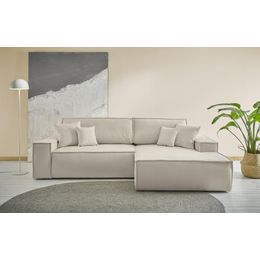 Ecksofa OTTO HOME, B:267cm H:85cm T:167cm, beige, Bezugstoff 100% PES ;Atmungsaktives Gewebe ;Easy Clean ;Gramatur 340g/ qm +/- 5%, Wohnzimmer,