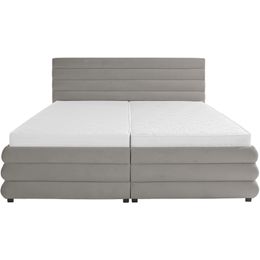 Polsterbett, B:212cm L:211cm, grau, LeGer Home by Lena Gercke, 100% Polyester, Betten, "Maylis", wahlweise mit und ohne Matratze und Lattenrost, auch