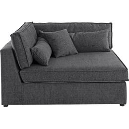 Sofa-Eckelement OTTO HOME, B:130cm H:75cm, schwarz, Baumwollmix (60% Baumwolle/40% Leinen);Struktur fein (100% Polyester);Samtoptik (100%