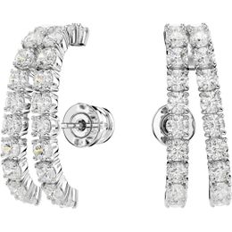 Swarovski Damen Paar Ohrstecker "Schmuck Geschenk Matrix Ohrspangen Ohrklemmen", Metall, silber, Metall, Ohrringe, mit Swarovski Zirkonia (synth.)