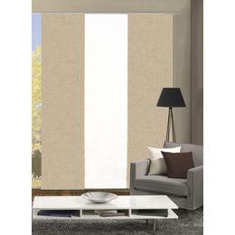 Schiebegardine Home Wohnideen, B:60cm H:245cm, beige, Polyester, Wohnzimmer, Gardinen, "PIVE 3er SET", Schiebevorhang Digidruck 3er Set PIVE