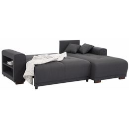 Ecksofa Home Affaire, B:234cm H:91cm T:162cm, grau, Struktur (100% Polyester);Struktur fein ( 100% Polyester);Filzoptik (100% Polyester), Wohnzimmer,
