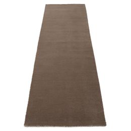 Wollteppich CarpetFine, B:80cm H:14mm L:150cm, grau, Wolle, Wohnzimmer, Teppiche, "Gabbeh Lola Uni", mit nat&uuml;rlichem Pflanzenmaterial von Hand
