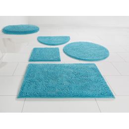 Badematte my home, H:15mm, blau, Baumwolle, Badematten, "Maren, Badvorleger, Badezimmer Teppich", Bio-Baumwolle, Badteppich, Badematten auch als 3