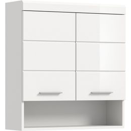 Hängeschrank Inosign, B:74cm H:79cm T:24cm, weiß, FSC-zertifizierter Holzwerkstoff, Badezimmer, Schränke, "SIENA, Breite 74cm, 2 Türen, 1 offenes