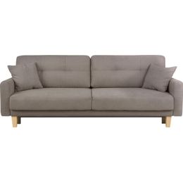 3-Sitzer Home Affaire, B:215cm H:89cm T:100cm, grau, Luxus-Microfaser weich (92% Polyester, 8% Nylon);Filzoptik ( 100% Polyester);Luxus-Microfaser