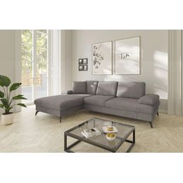 Sit & More Ecksofa SIT & MORE, B:247cm H:83cm T:171cm, grau, 100% Polyester, Wohnzimmer, Sofas, "Morris Jubi L-Form, B: 247 cm", mit Armteilfunktion & 1