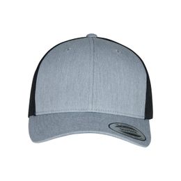 Flexfit Damen Flex Cap "Flexfit Unisex Retro Trucker 2-Tone"heather, schwarz, 60% Baumwolle, 40% Polyester, Caps
