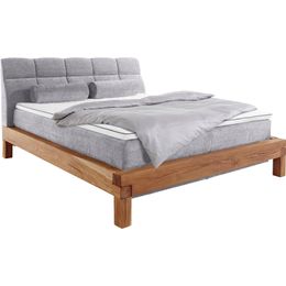 Boxspringbett Home Affaire, B:199cm L:231cm, grau, Polyester, Komplettbetten, "Villads", Liegefl&auml;che: 180/200 cm, Inside-Boxspring-Unterbau,