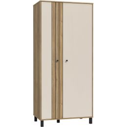 Highboard FORTE, B:88,1cm H:195,8cm T:52,7cm, beige, Dekorfolie, MDF, Metall, Spanplatte, Wohnzimmer, Sideboards, "Killarney", Schrank, Stauraum,